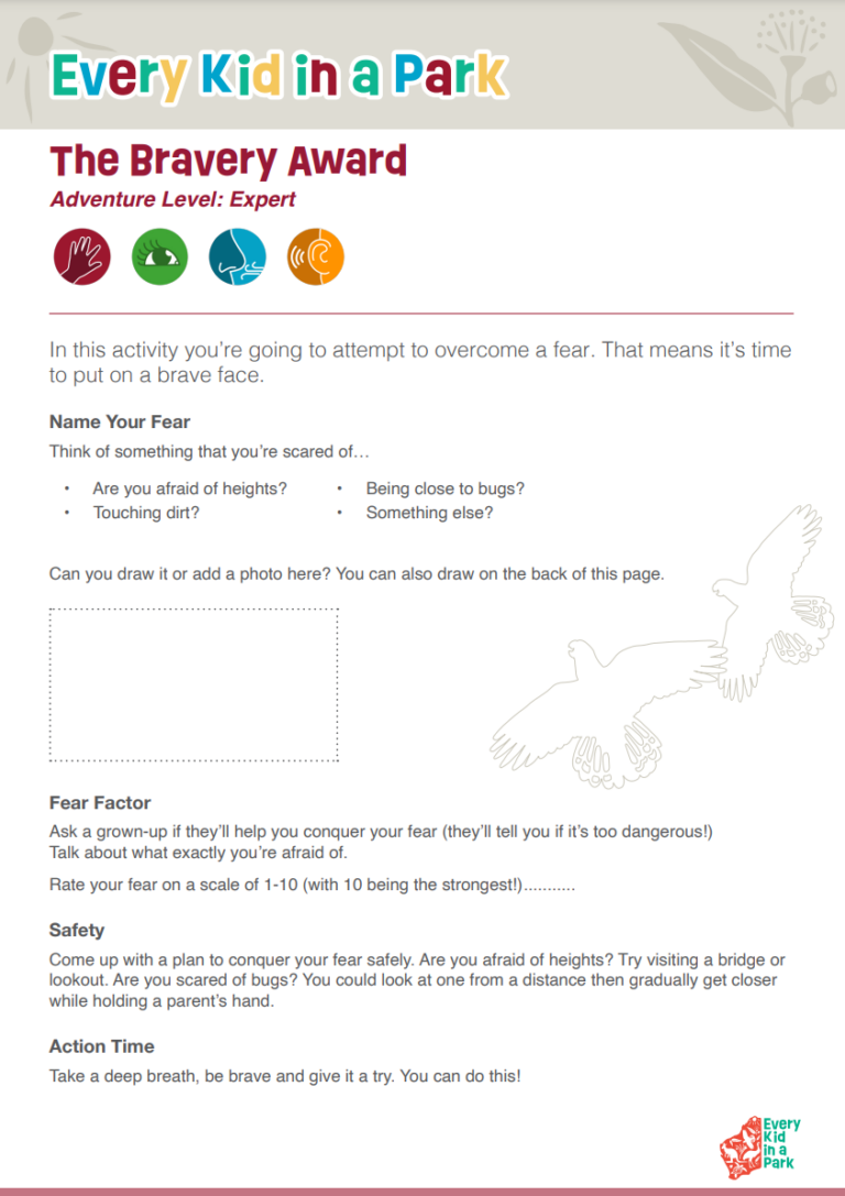 Activity Sheet: The Bravery Award - Nature Play WA