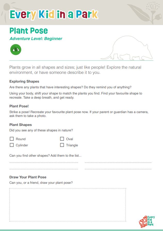 Activity Sheet: Plant Pose - Nature Play WA